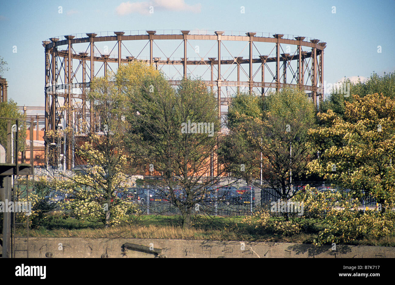 London, gasholder in Bromley Gasworks Stock Photo - Alamy