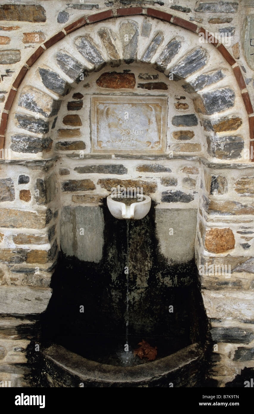 Greek water fountain, Makrinitsa, Greece Stock Photo - Alamy