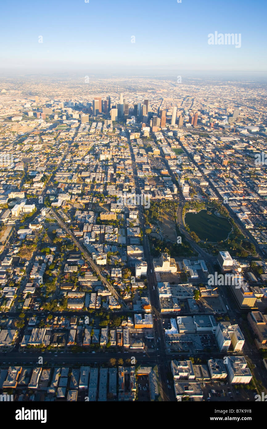 Downtown Los Angeles California aerial view Stock Photo - Alamy