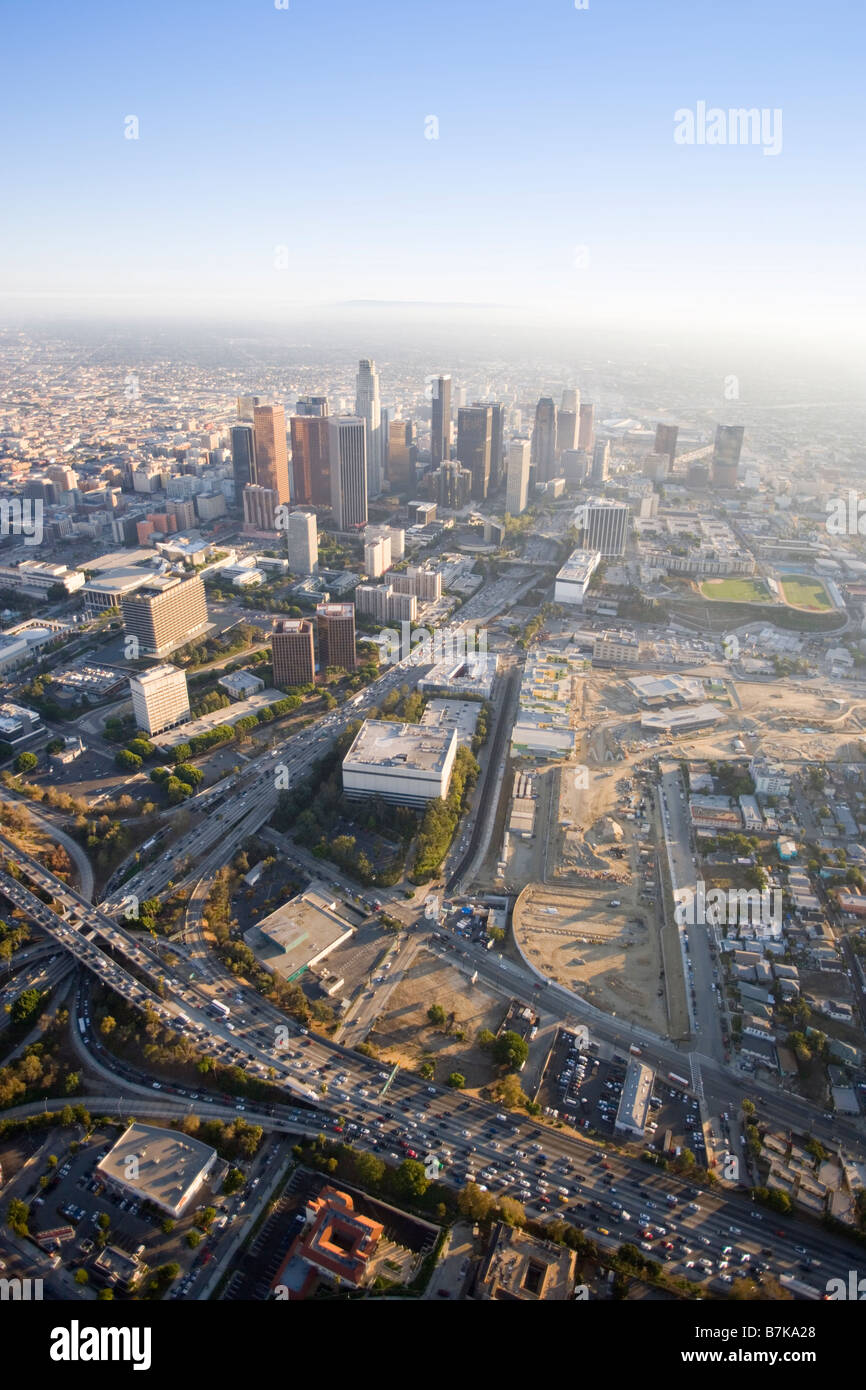 Downtown Los Angeles California aerial view Stock Photo - Alamy