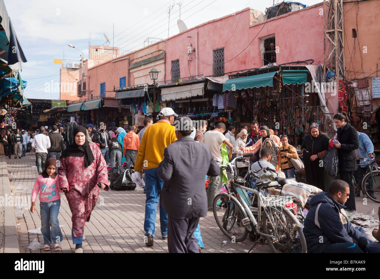 Marrakech Morocco North Africa Busy street market in a Souk in the ...