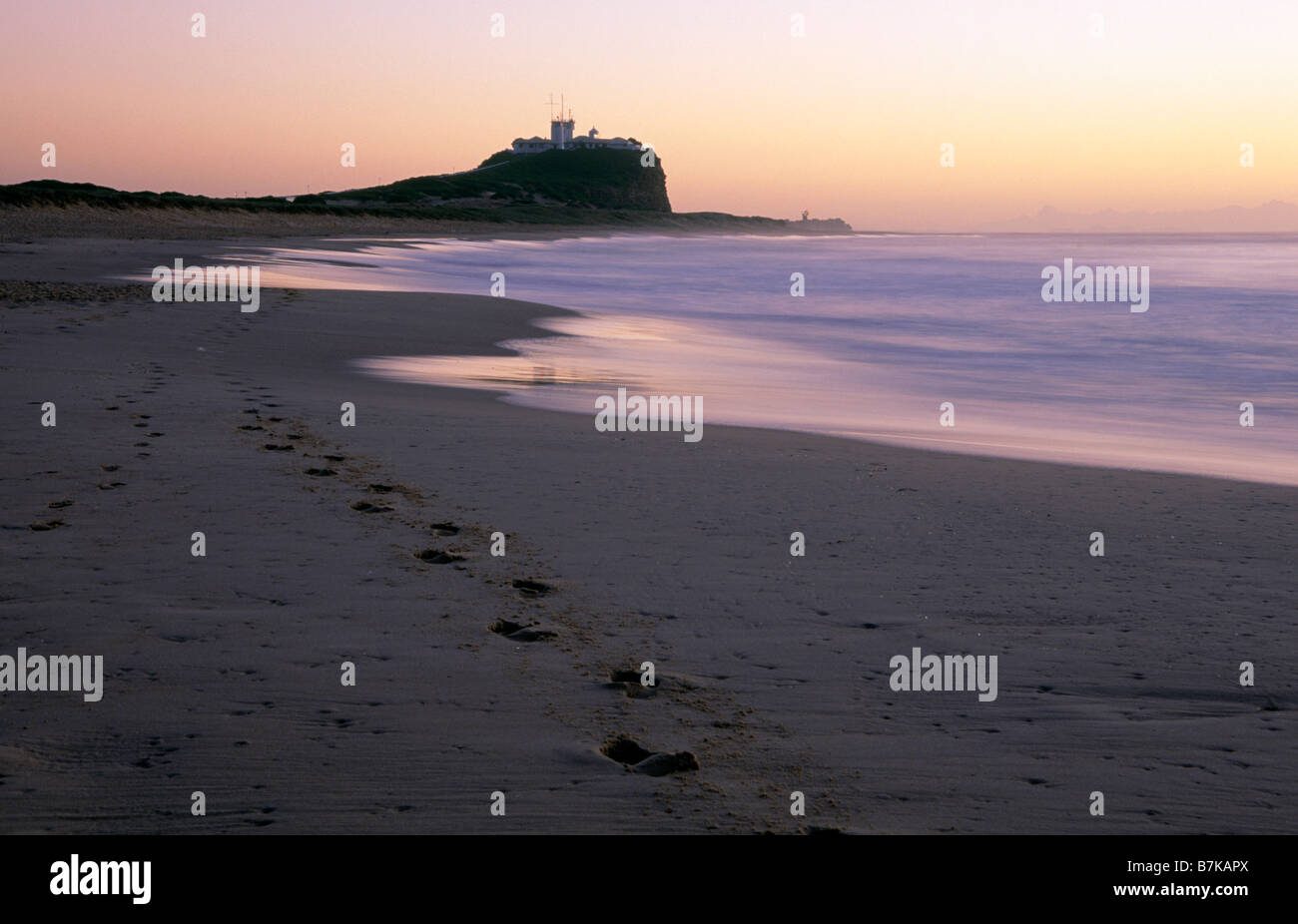 Nobby's Beach Sand water's edge View to headland Sunset Set of ...