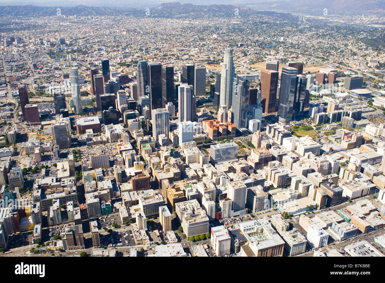 Downtown air photo los angeles hi-res stock photography and images - Alamy