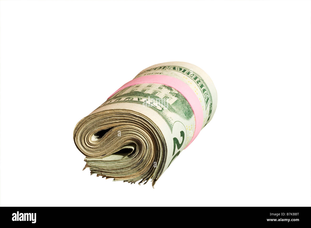roll of USA dollar bills isolated on white Stock Photo - Alamy