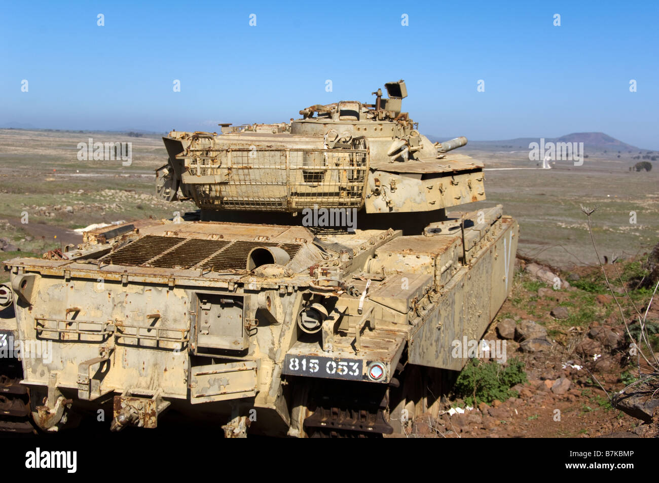 Old Israeli Army Tank at Tel A-Saki in the Eastern Golan Heights Stock ...