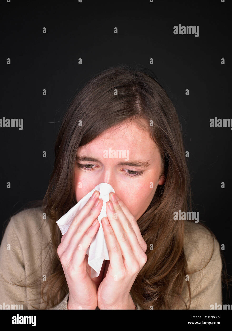 Women crying and blow nose hi-res stock photography and images - Alamy