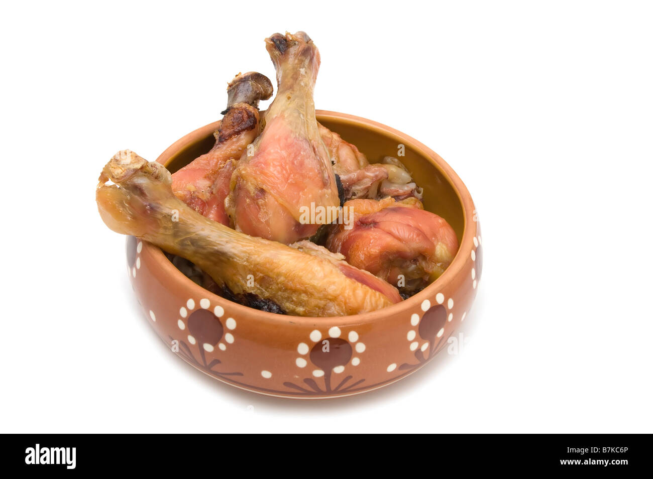 object on white food chicken leg Stock Photo - Alamy