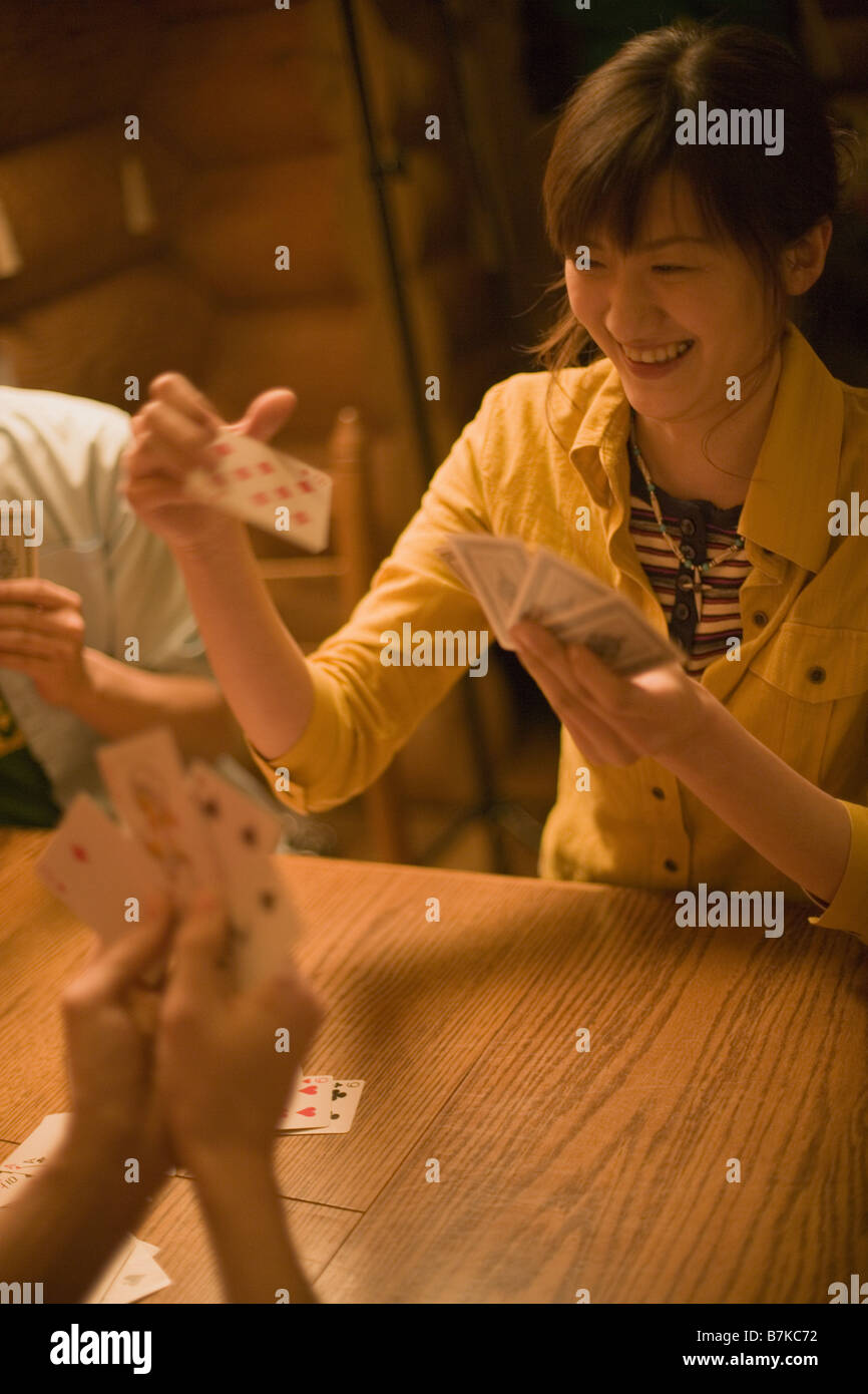 Young People Playing Cards Stock Photo - Alamy