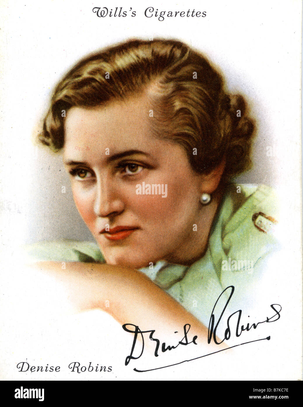 DENISE ROBINS English romantic novelist 1897-1985 on a 1930s cigarette ...