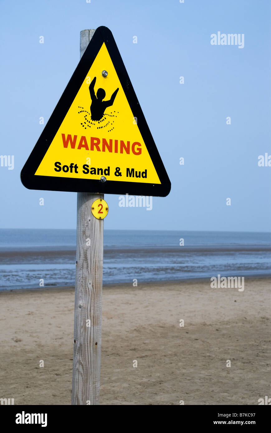 Soft sand and mud warning sign Stock Photo - Alamy