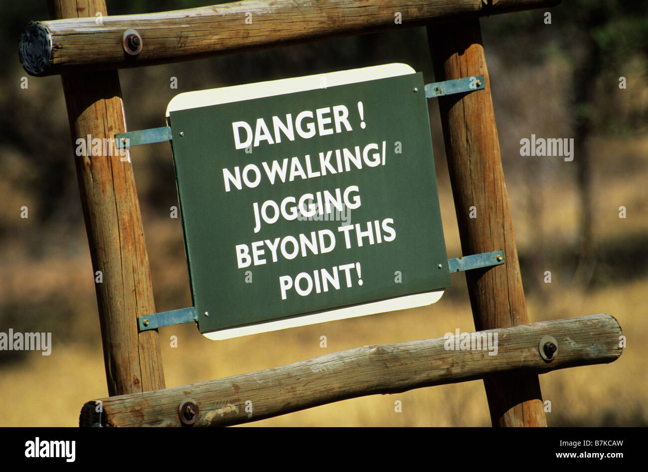 Marakele National Park, Limpopo, South Africa, close up, sign, danger ...