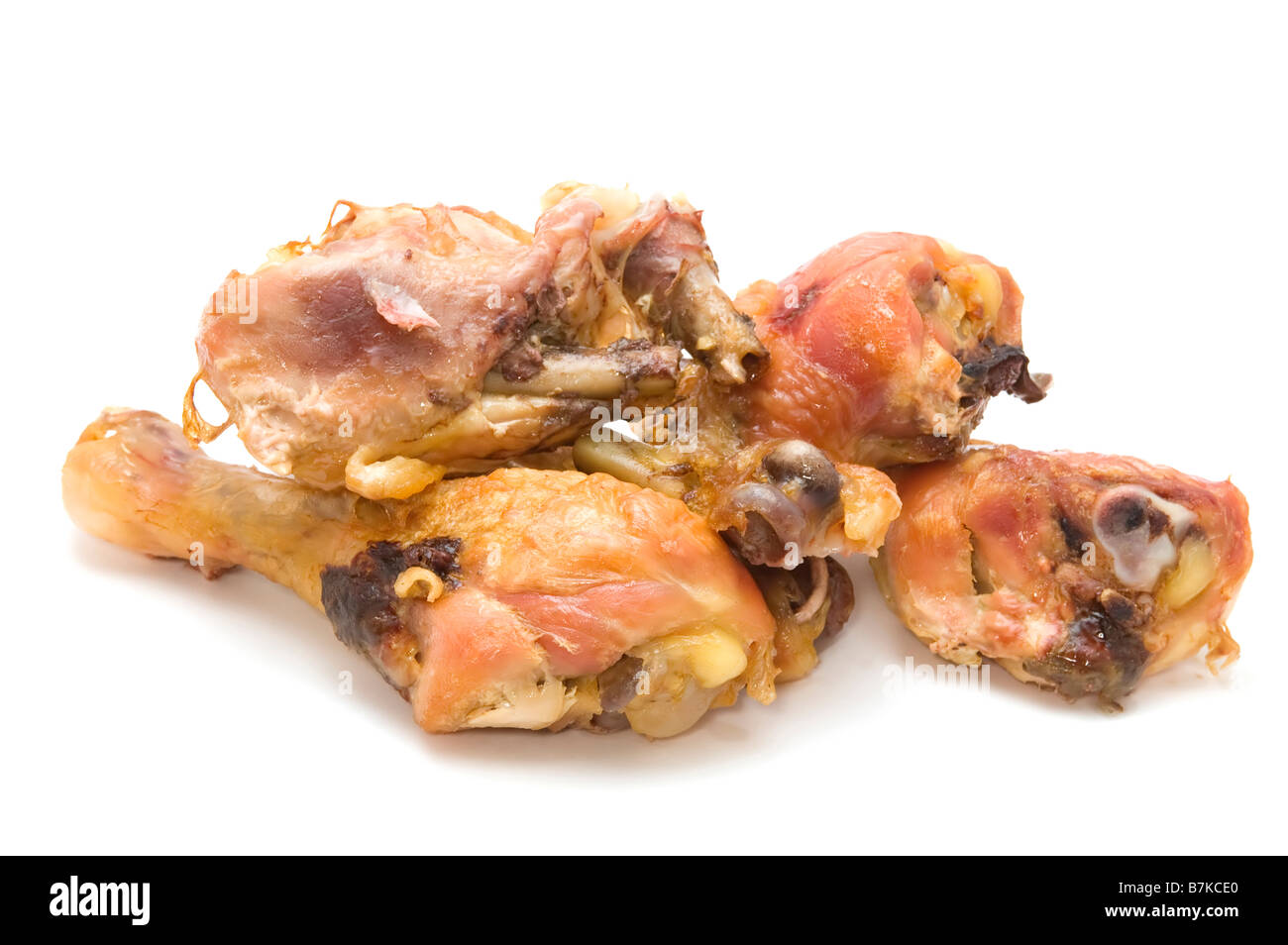 object on white food chicken leg Stock Photo - Alamy