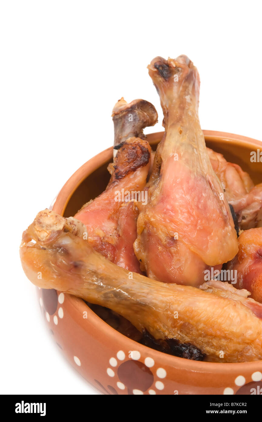 object on white food chicken leg Stock Photo - Alamy