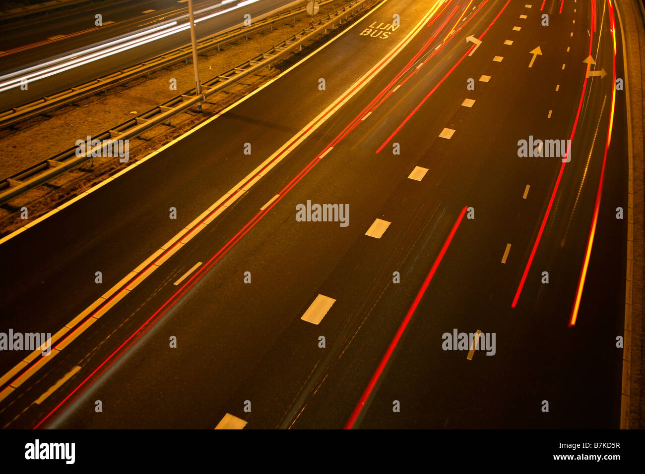 road highway street at night with car headlights Stock Photo - Alamy