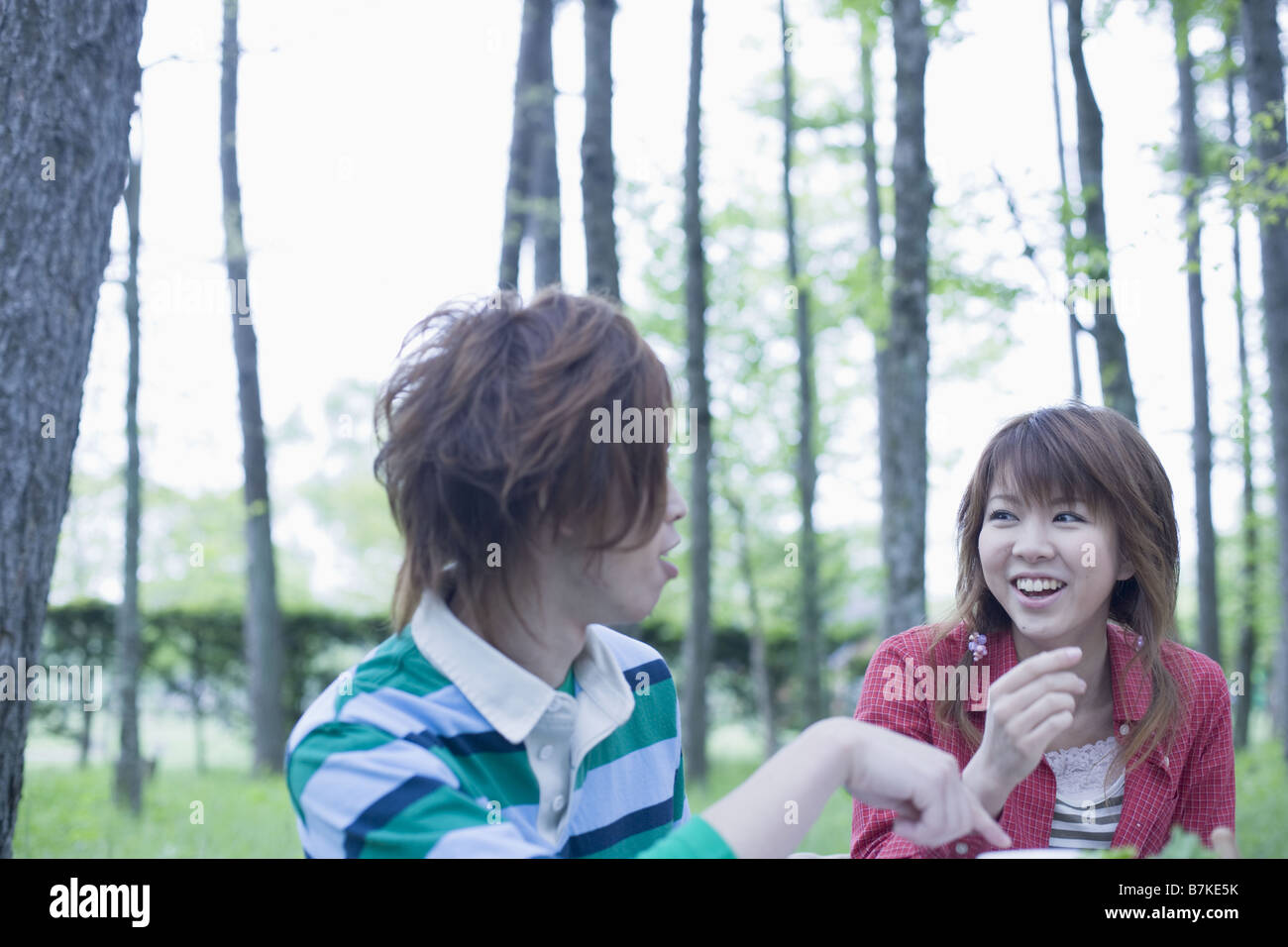 Couple Having a Chat Stock Photo - Alamy