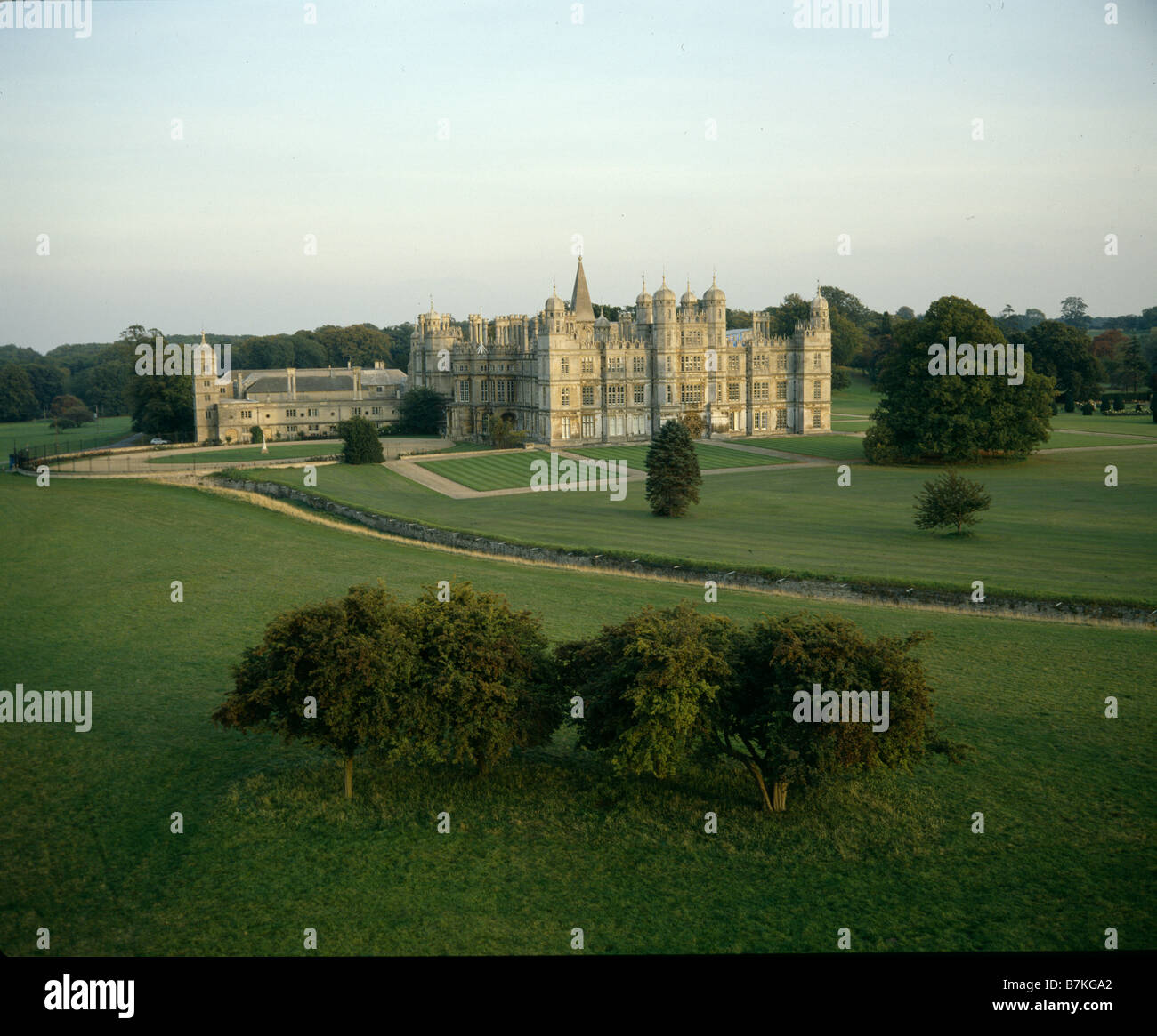 Burghley House Aerial view Stock Photo - Alamy