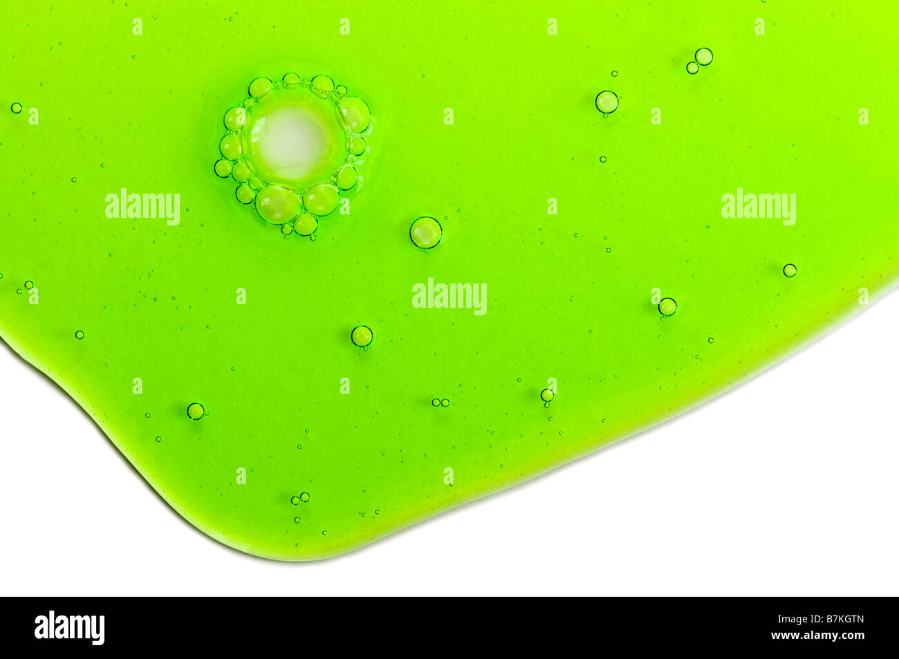 Abstract green gel liquid background with bubbles Stock Photo - Alamy