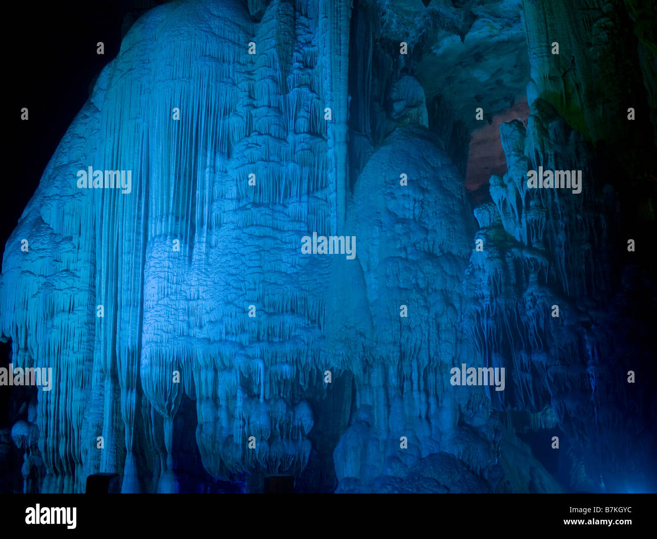 Colorful stalactite at the Silver Cave, Yangshuo, China Stock Photo - Alamy