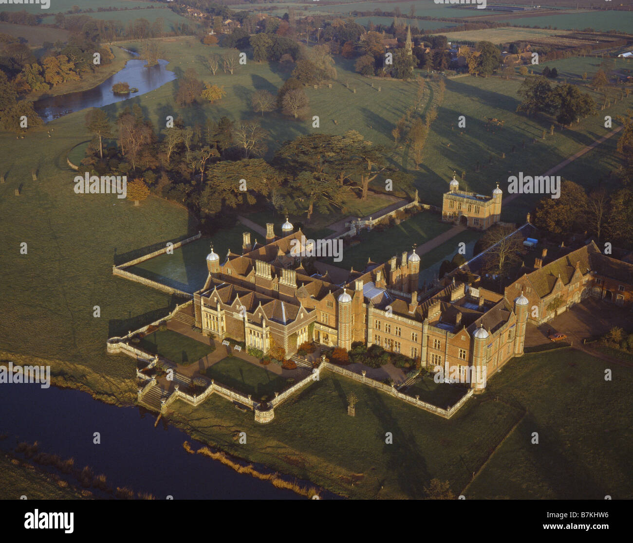 Charlecote Park, Warwickshire aerial view Stock Photo - Alamy