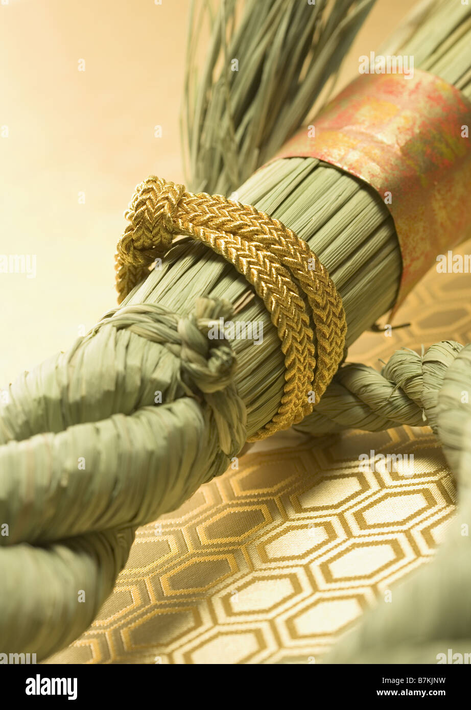 Decoration of straw rope Stock Photo - Alamy