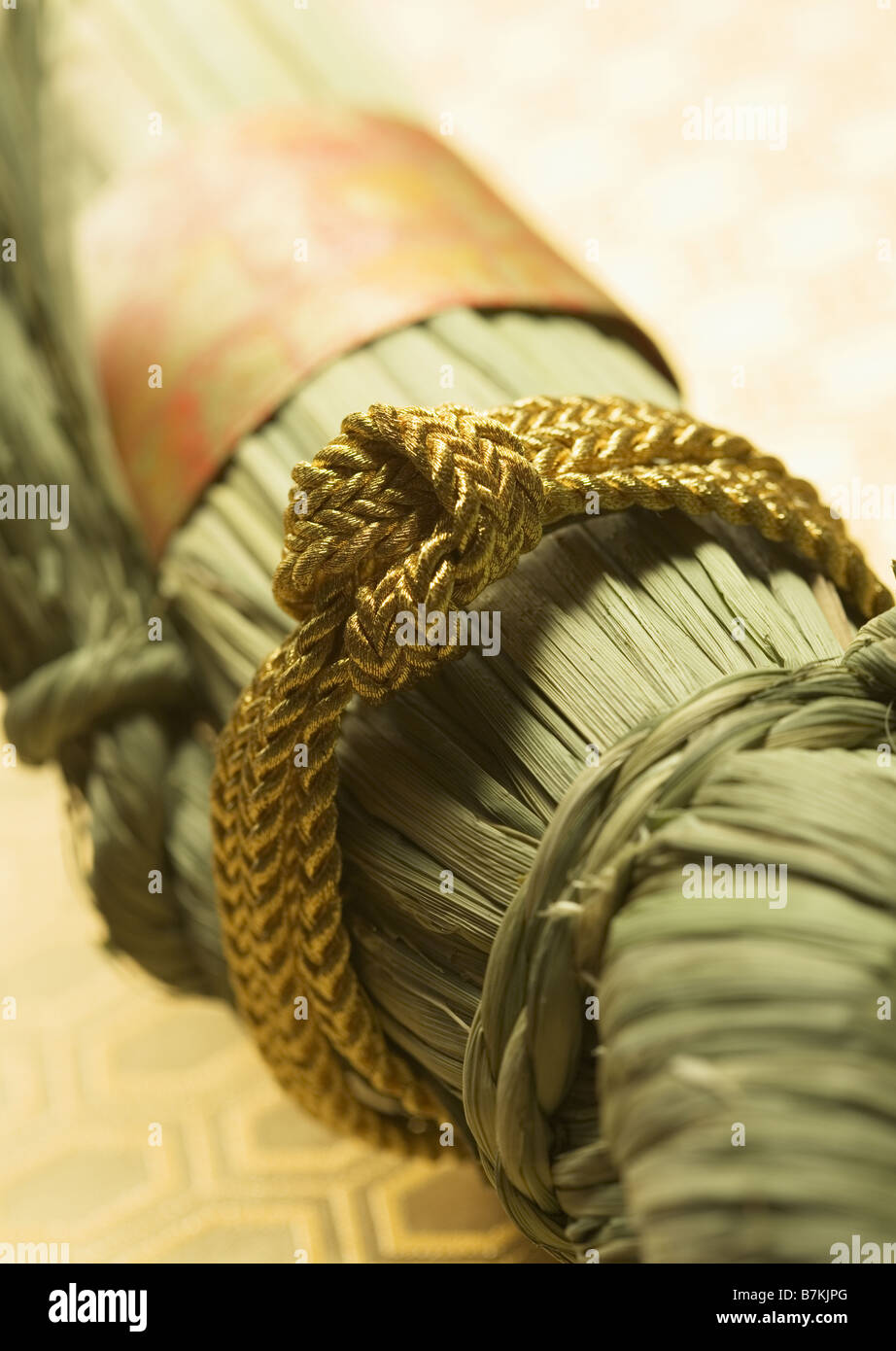 Decoration of straw rope Stock Photo - Alamy
