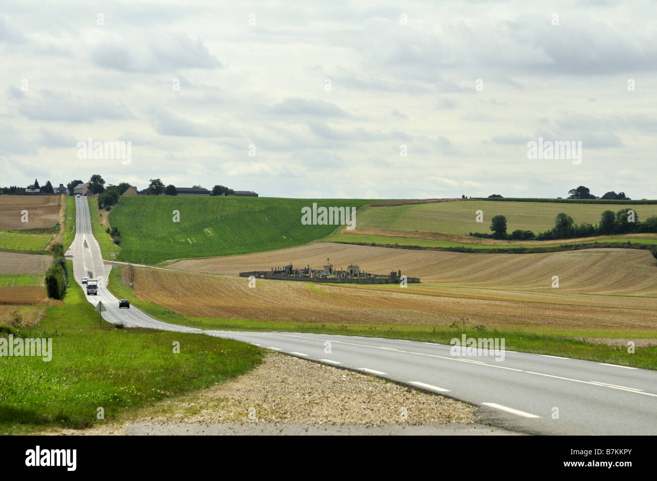A walled cemetery in the Picardie countryside in August France Stock ...