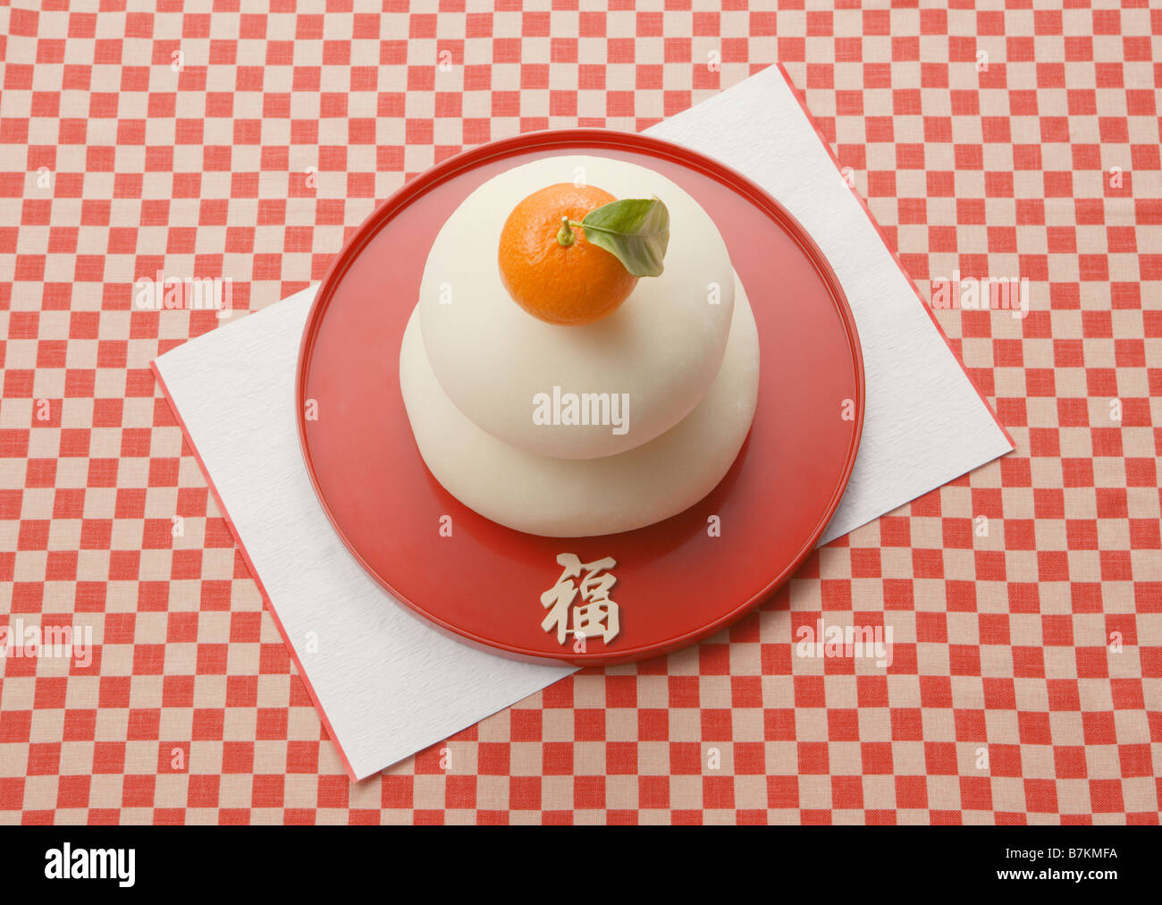 Round mochi cakes Stock Photo - Alamy