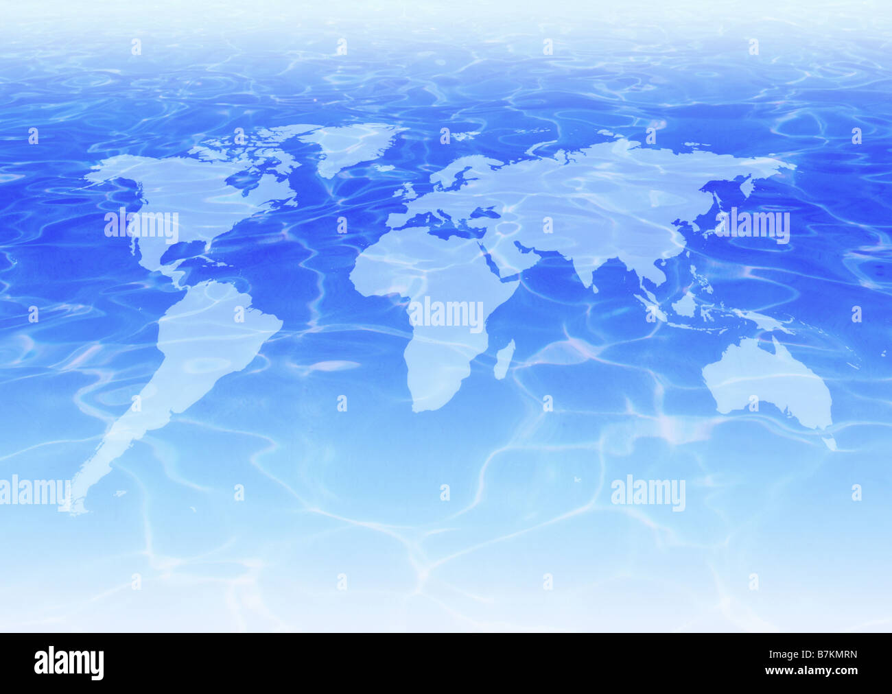 Water surface and world map Stock Photo - Alamy