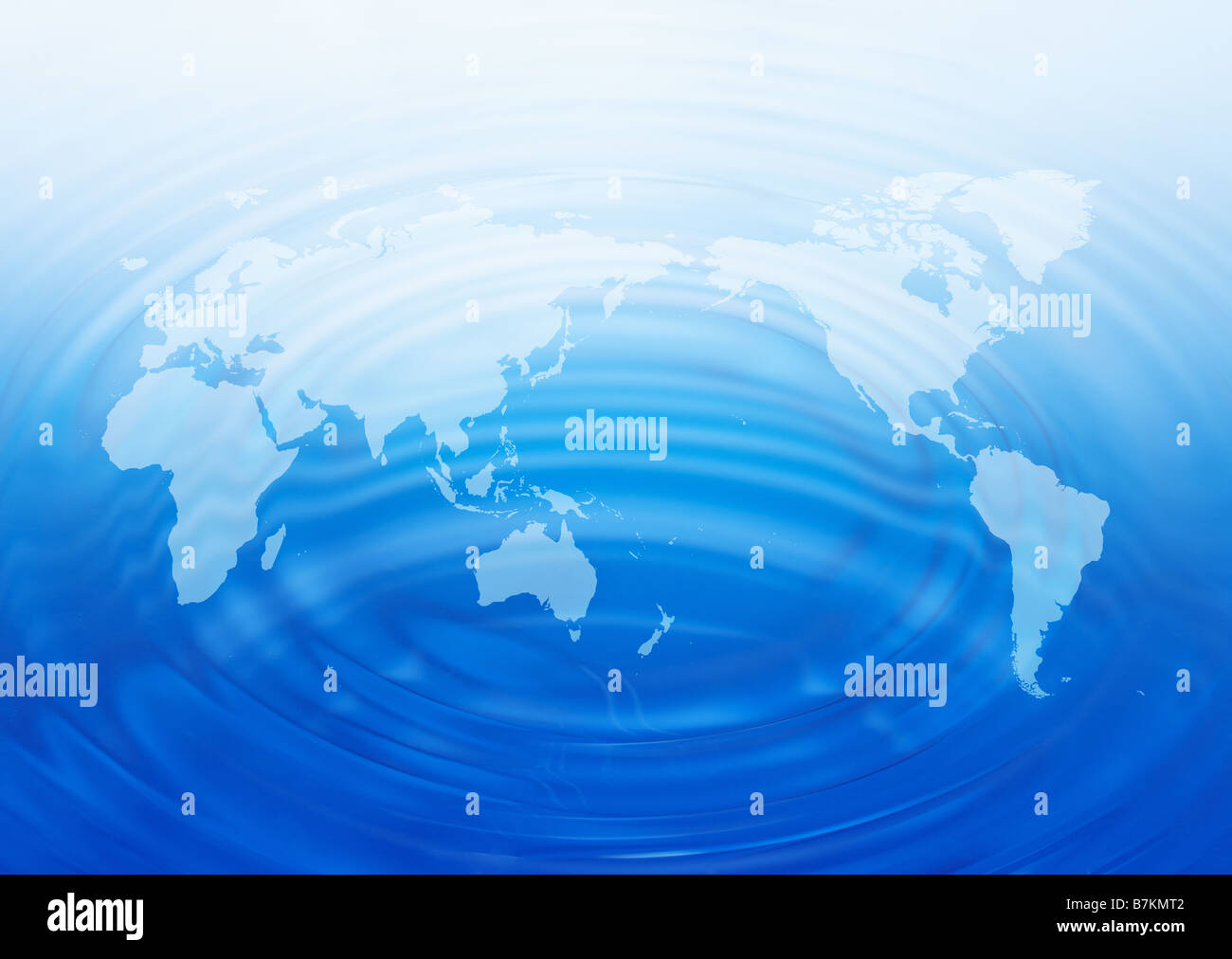 Water surface and world map Stock Photo - Alamy