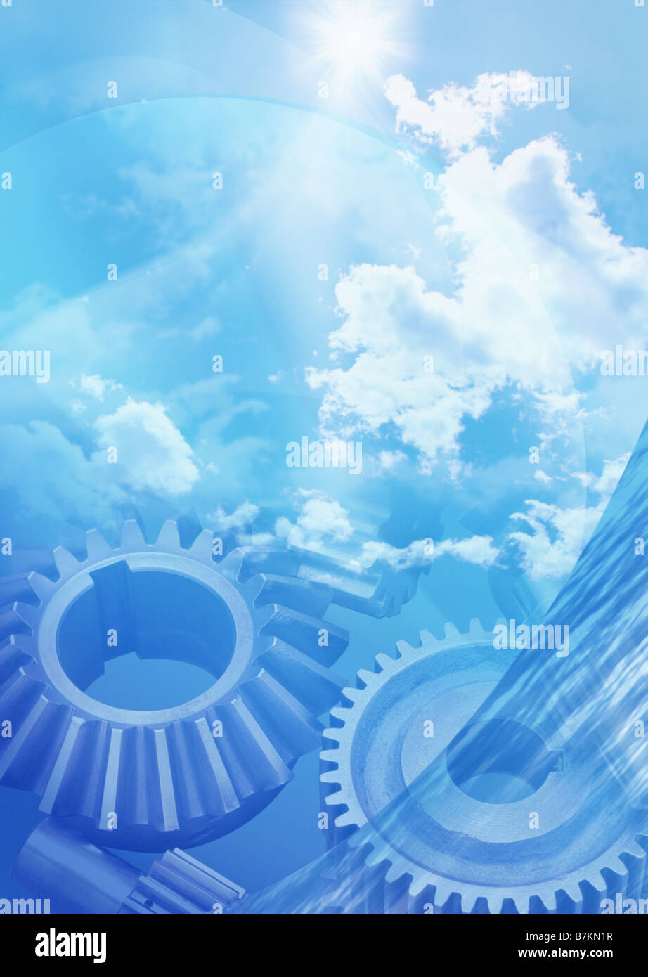 Blue sky and machine parts Stock Photo - Alamy