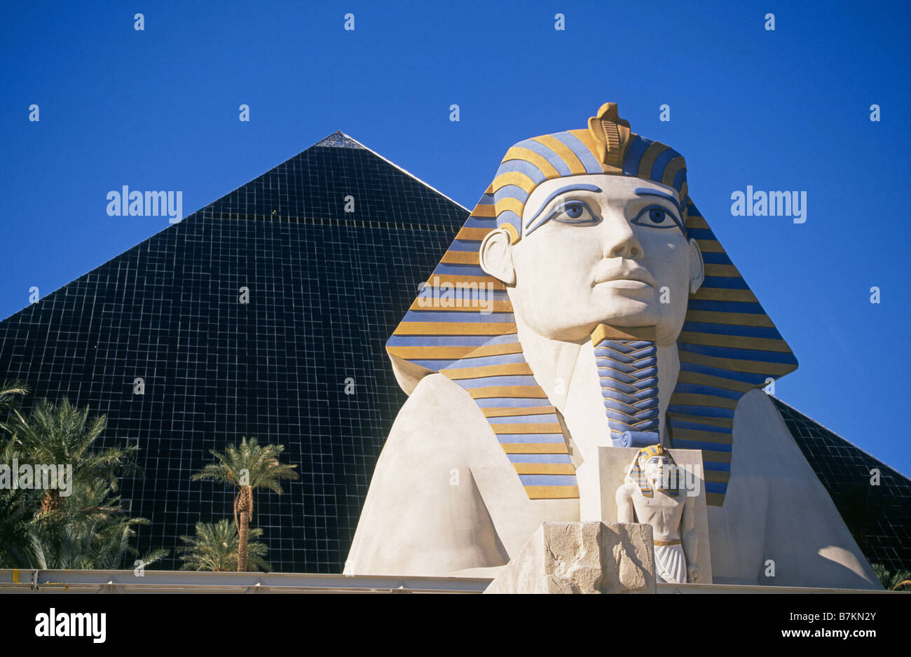 A view of the sphinx and pyramid at the Luxor Hotel casino and resort ...
