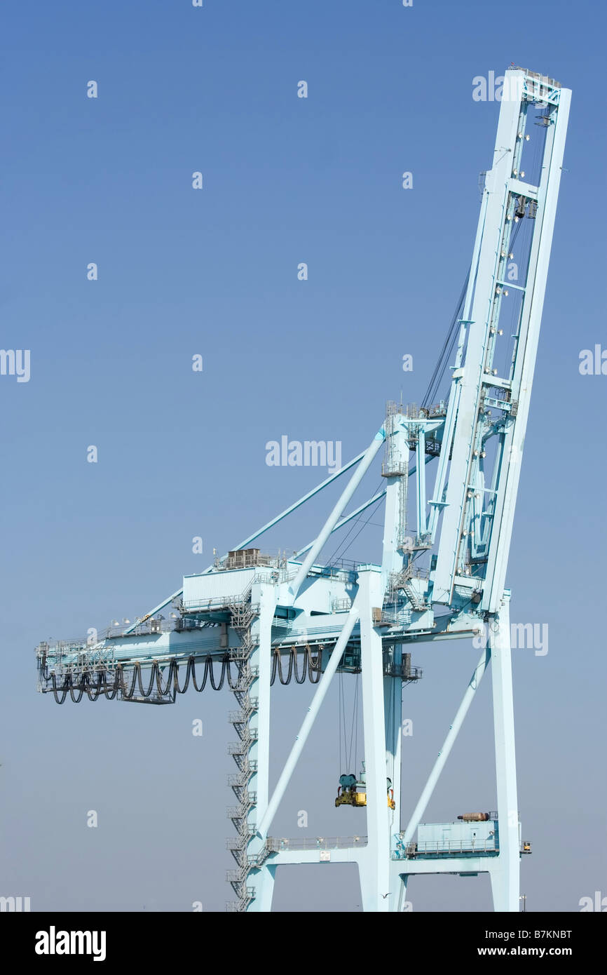 port container crane against blue sky Stock Photo - Alamy