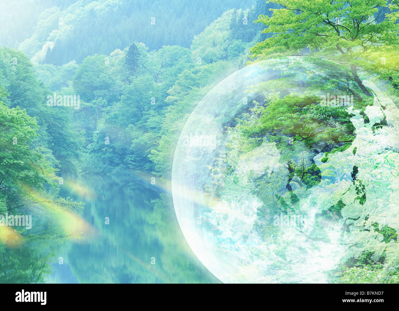 Forest and globe Stock Photo - Alamy