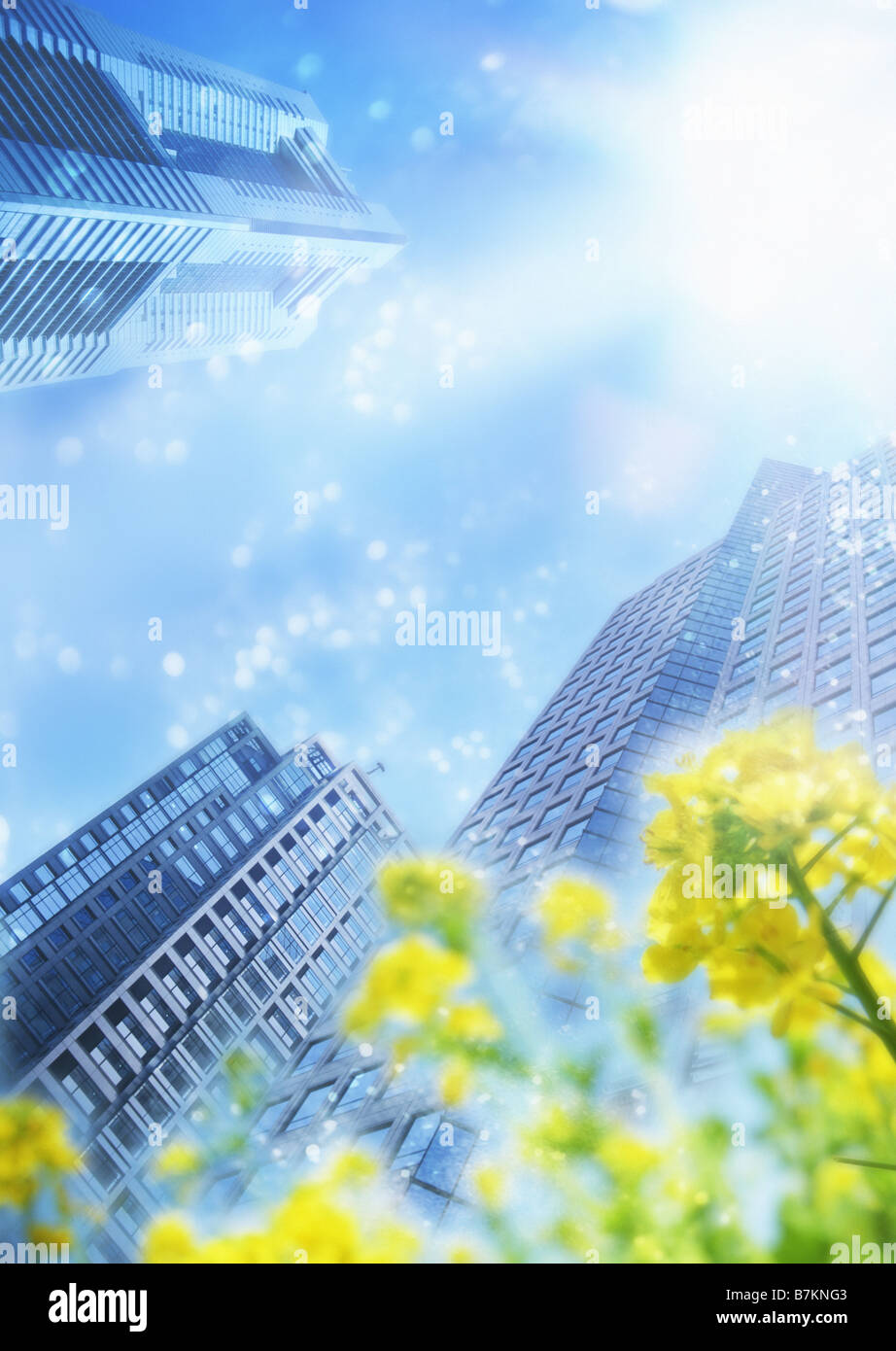 Blue sky and buildings Stock Photo - Alamy