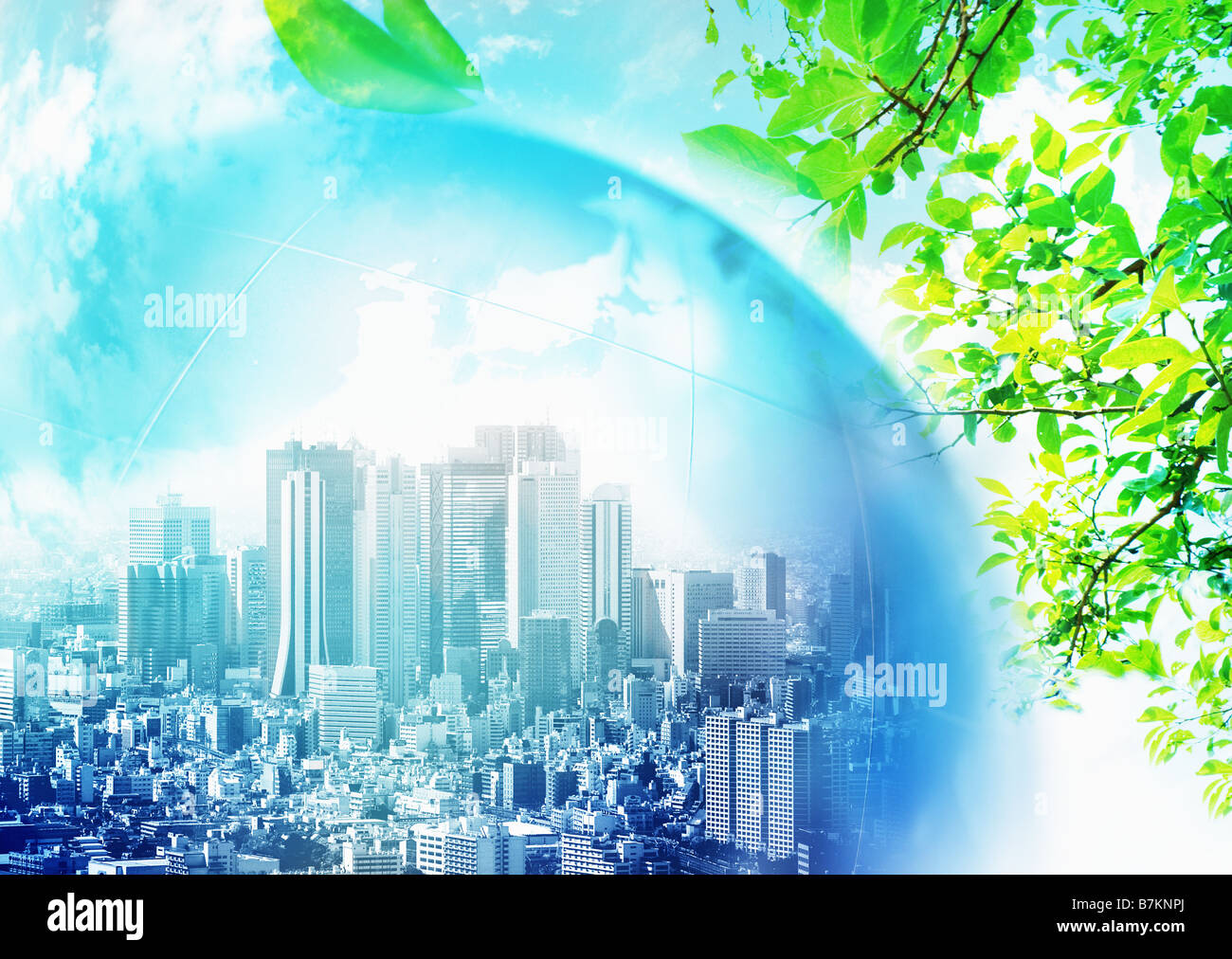 Buildings and globe Stock Photo - Alamy