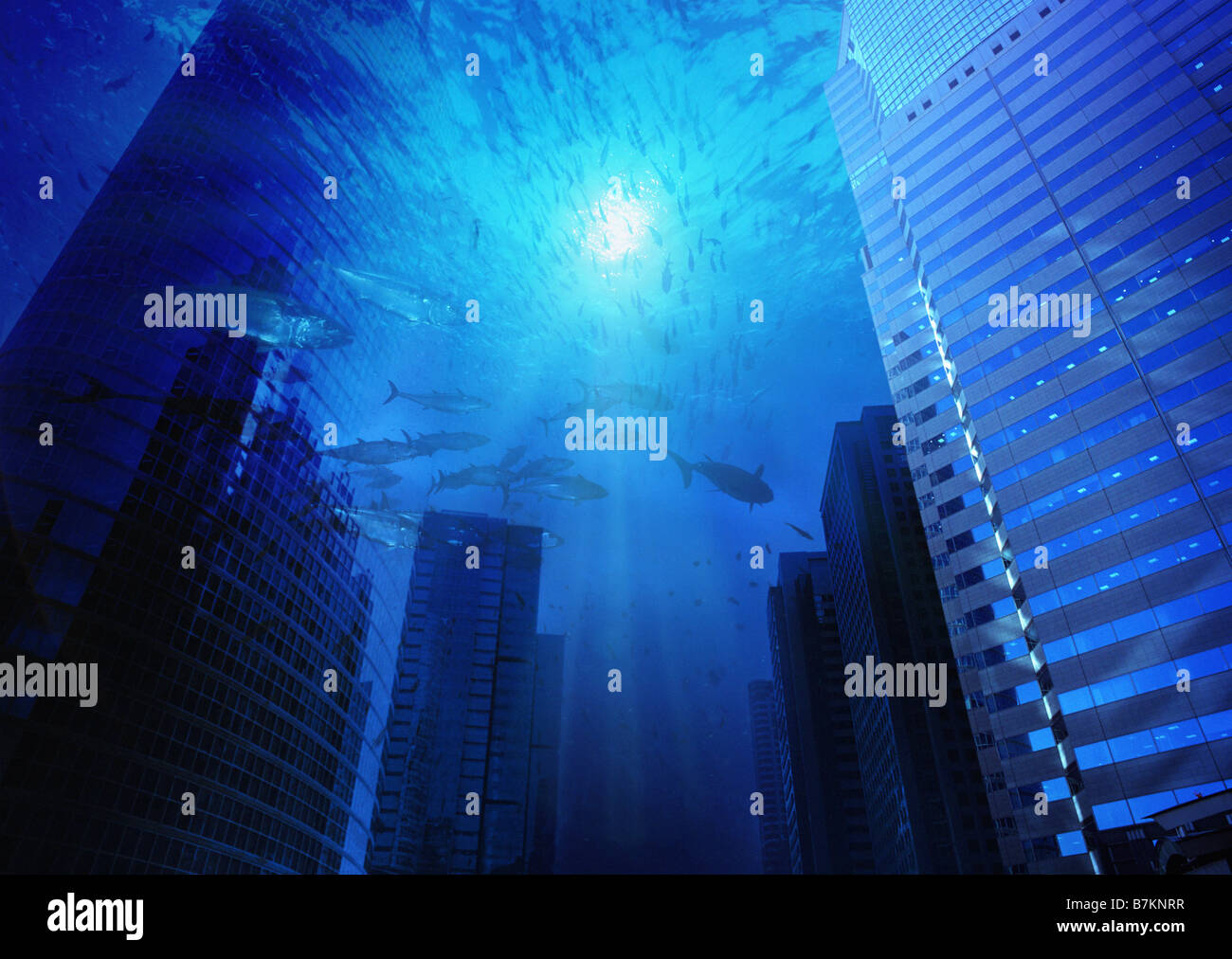 Buildings under water Stock Photo - Alamy
