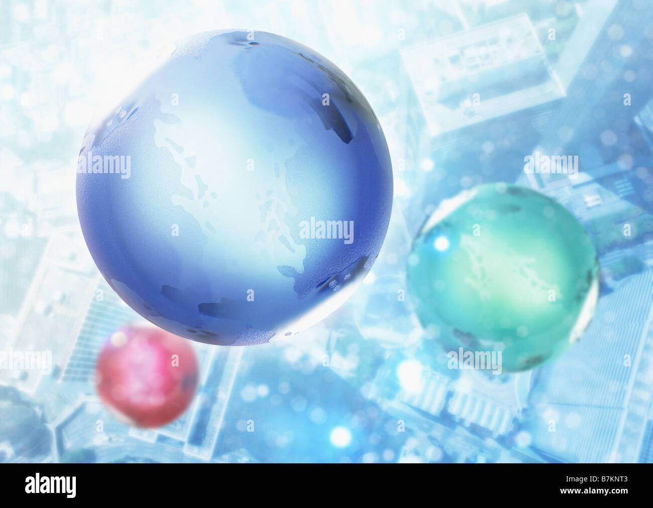 Buildings and globe Stock Photo - Alamy