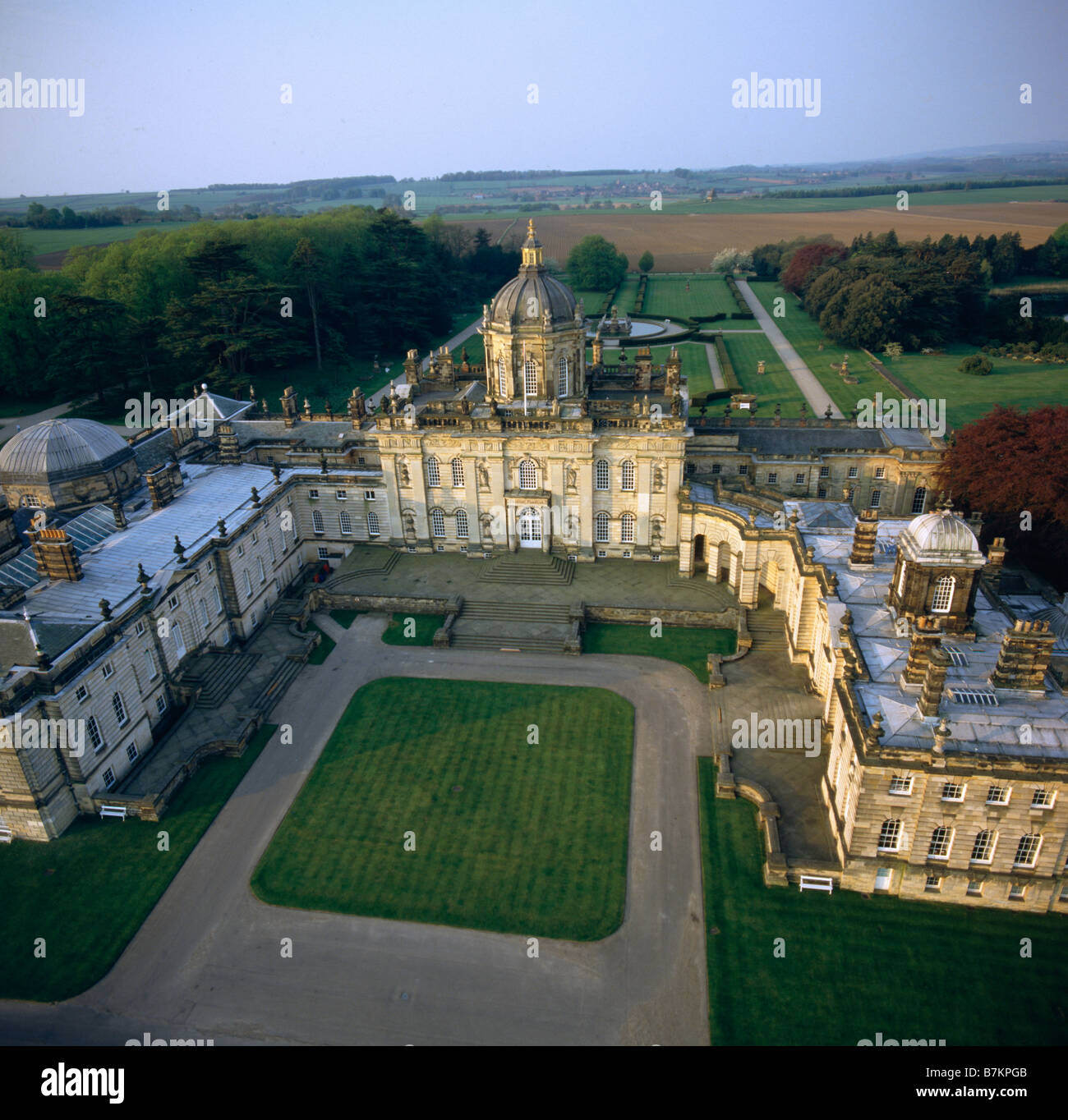 Castle Howard by Vanbrugh, aerial view Stock Photo - Alamy