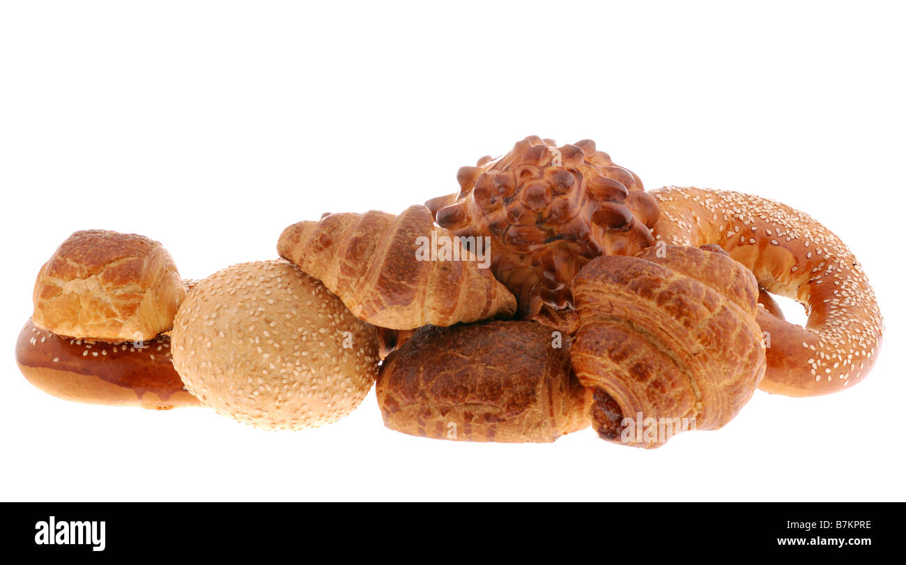Flour products abundance Bakery products isolated on a white background ...