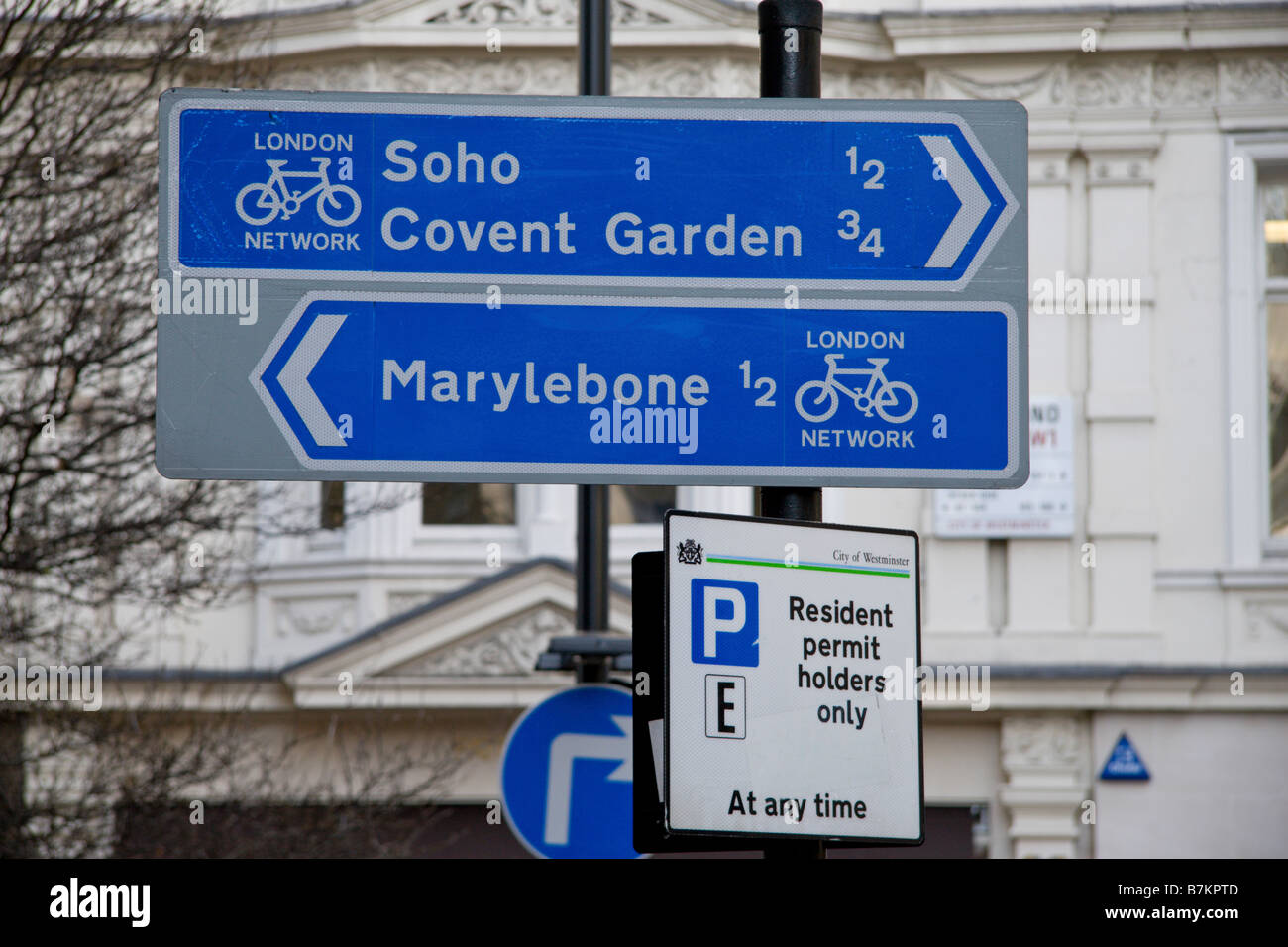 British road direction signs on New Bond Street, London. Jan 2009 Stock ...