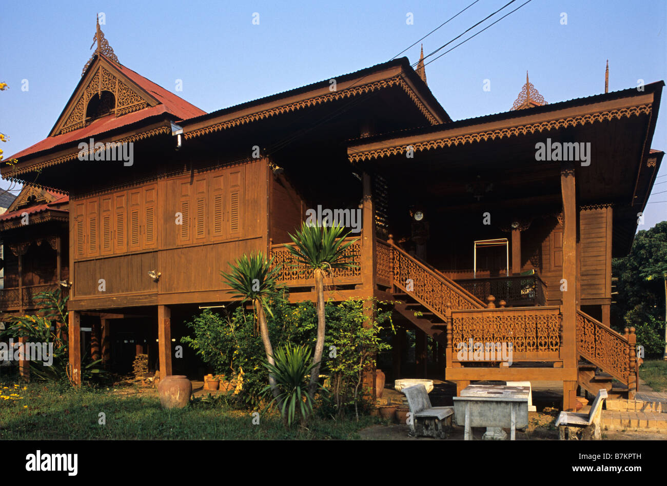 Traditional northern Thai-Lanna Wooden House, Phrae, northern Thailand ...