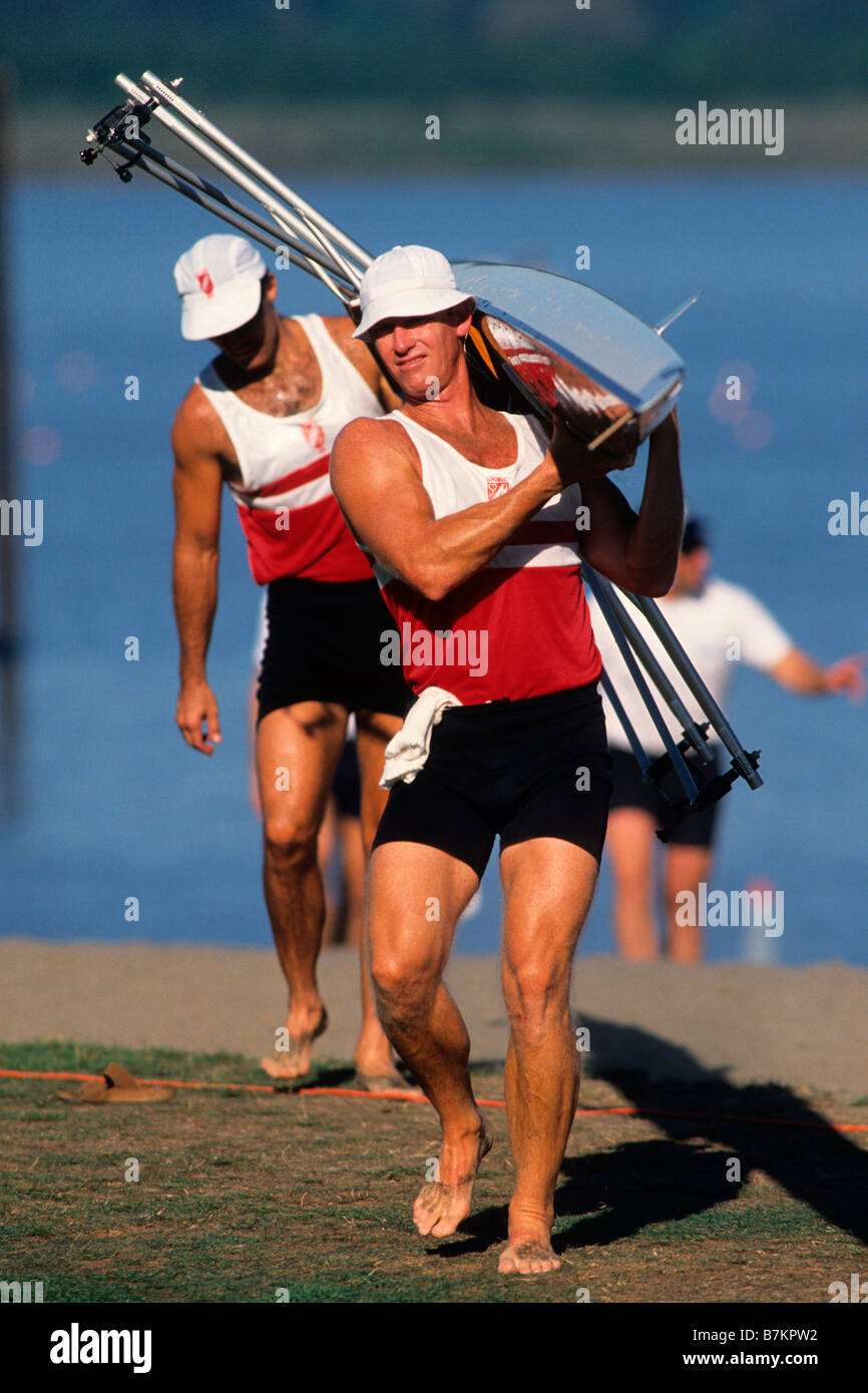 Men s pairs rowing team Stock Photo - Alamy