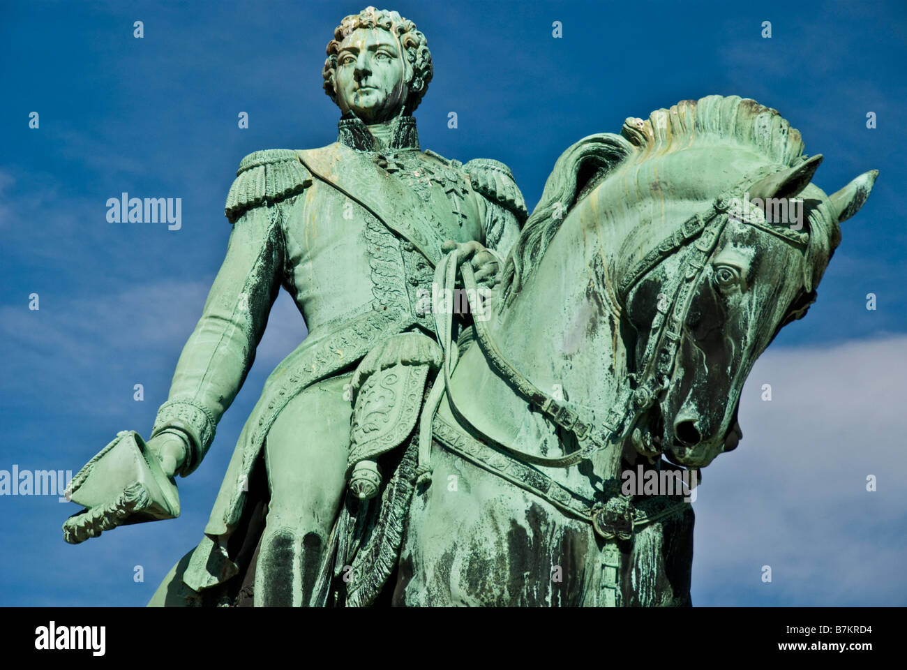 Equestrian statue of king karl johan at royal palace hi-res stock ...