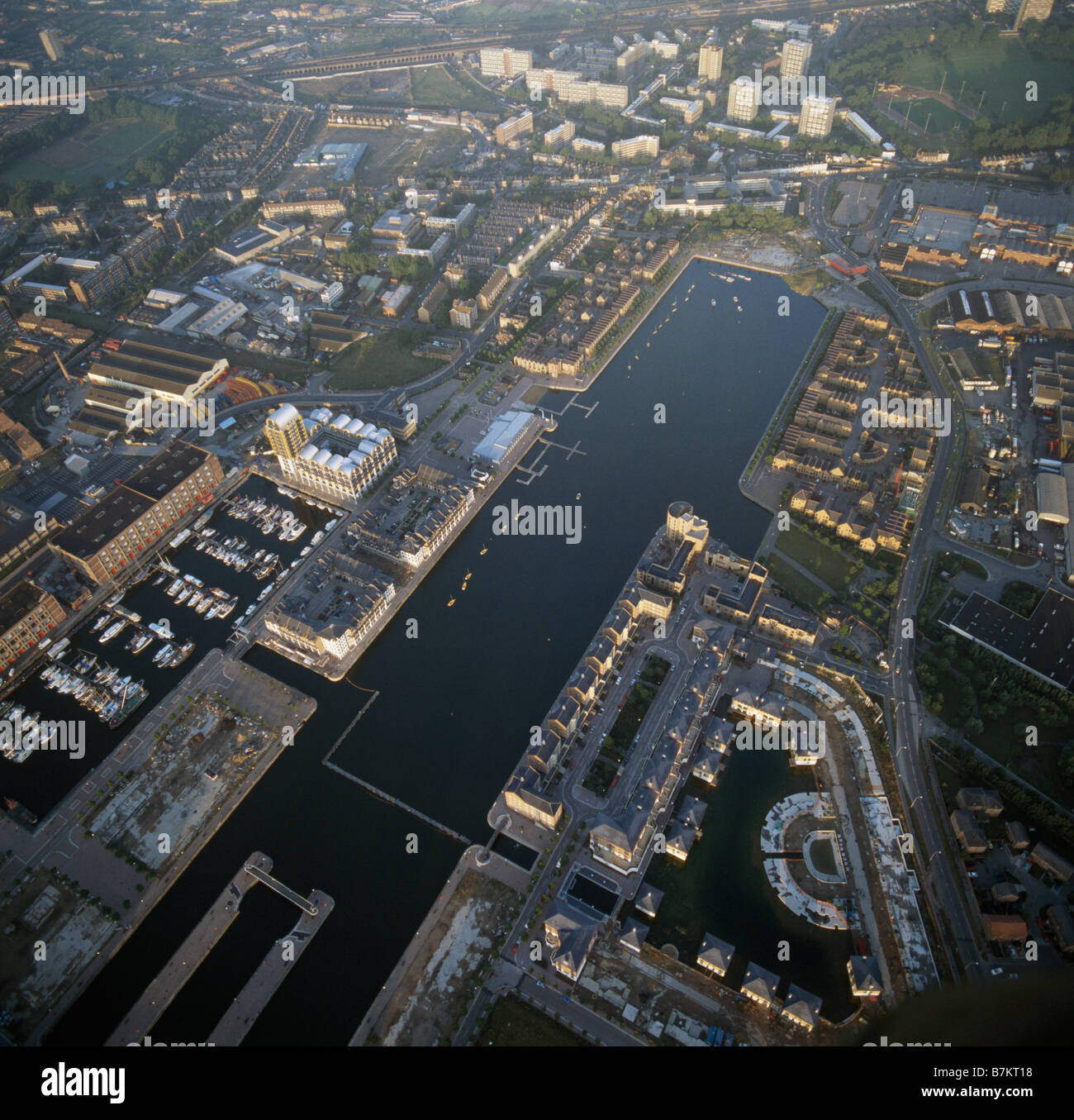 Docklands Marina aerial view Stock Photo - Alamy