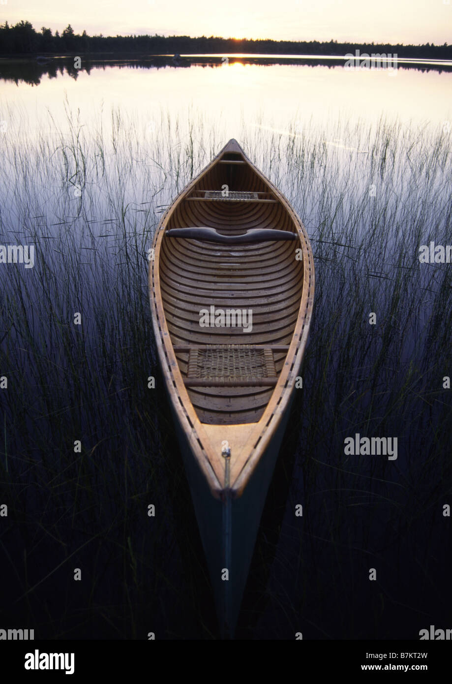 a canadian cedar canoe Stock Photo - Alamy