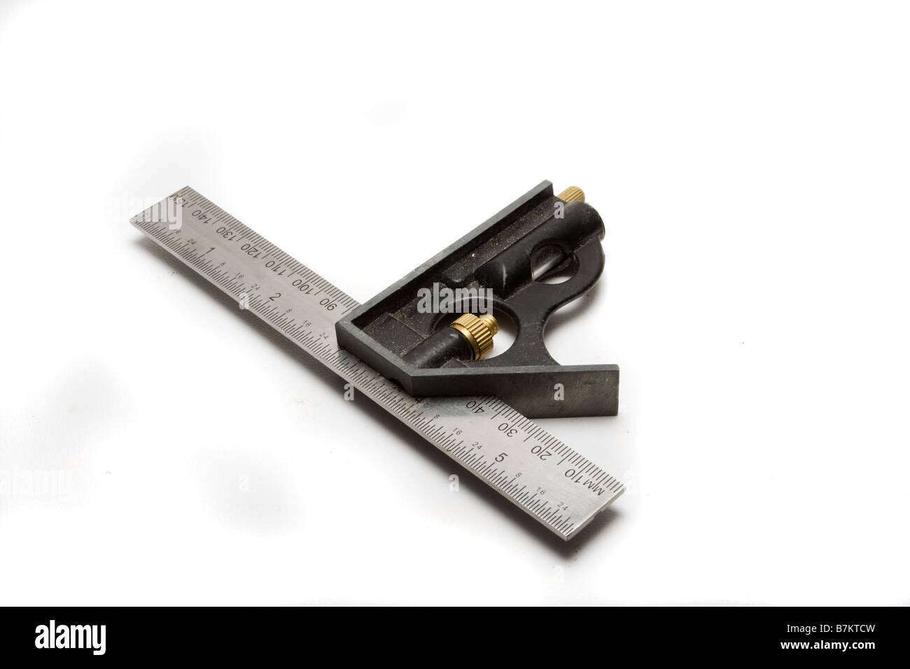 metal set square on a white background Stock Photo - Alamy