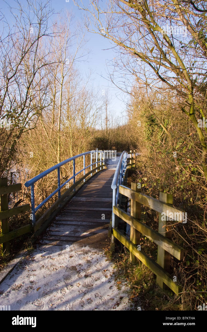 Footbridge in parkland Milton Stock Photo - Alamy