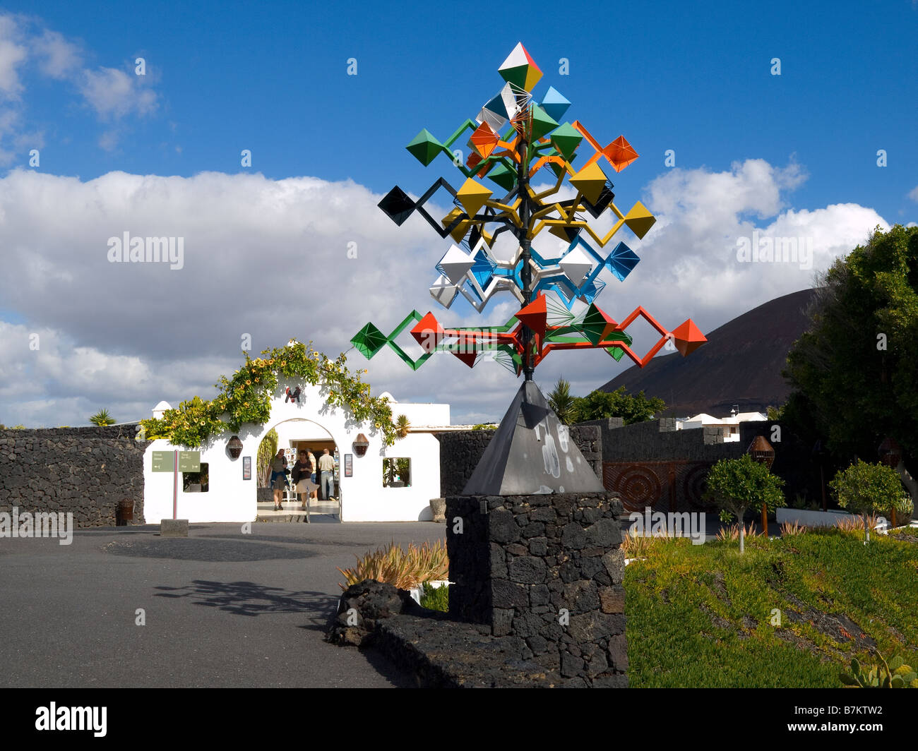 Entrance to the Cesar Manrique Foundation Lanzarote Canary Islands with ...