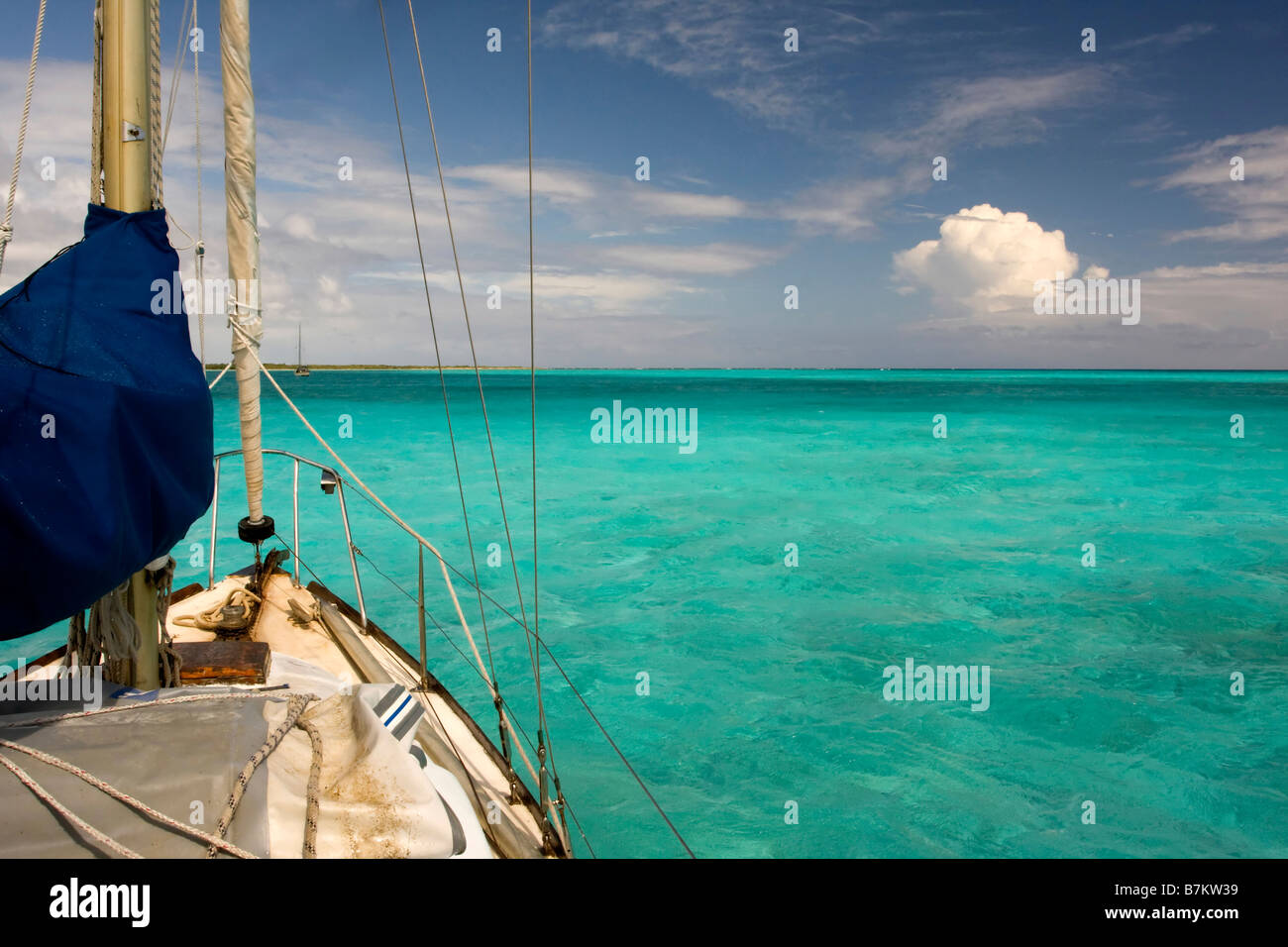 sailing yacht at anchor in the tropics Stock Photo - Alamy