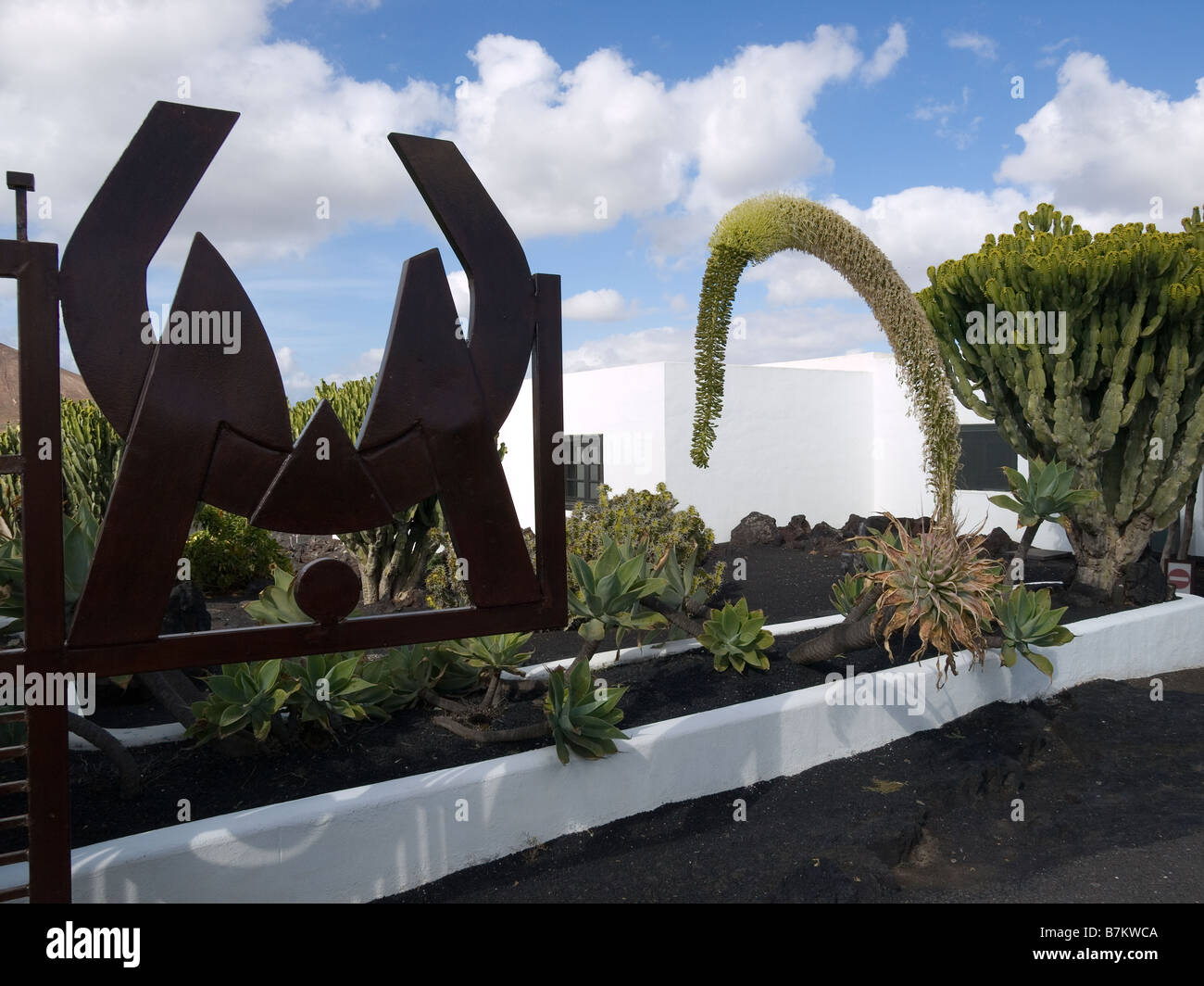 Bronze gate in the form of a CM logo entrance to the Cesar Manrique ...